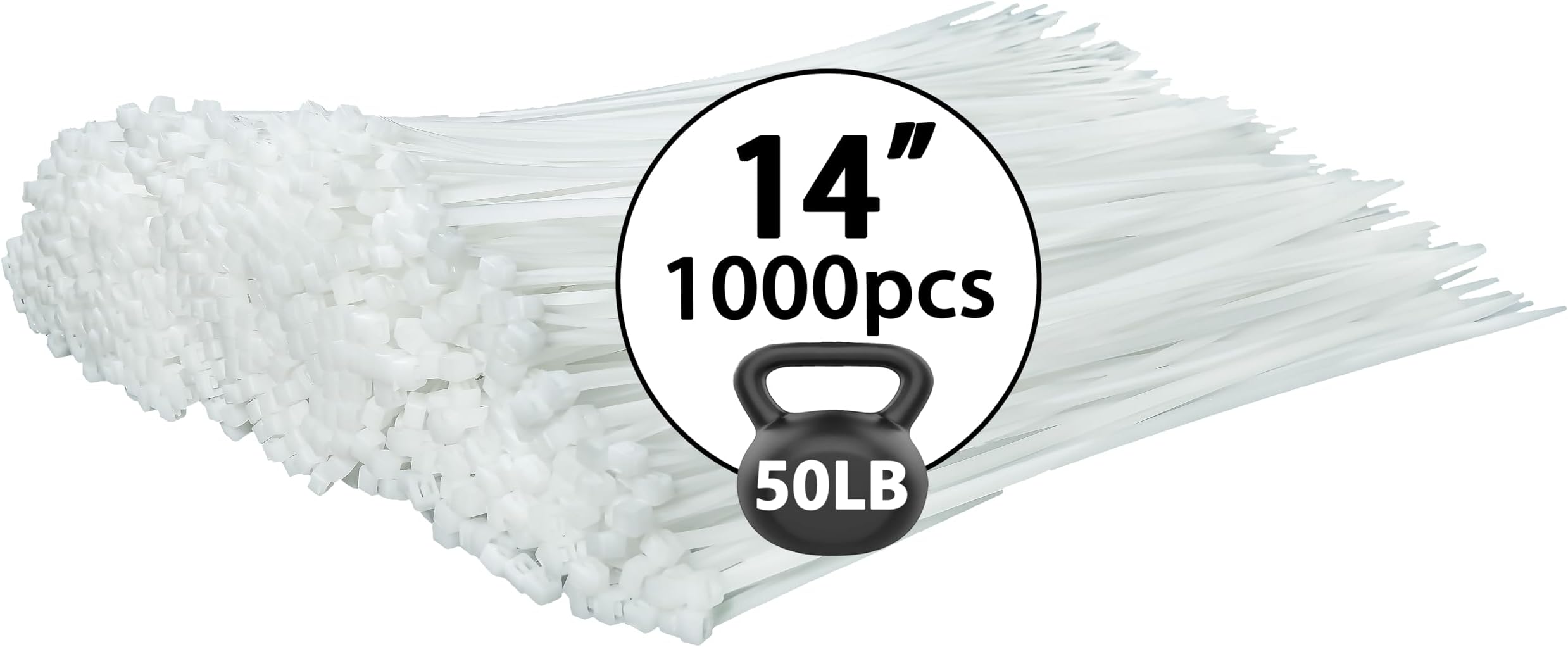 Amazon.com: 14" Zip Ties Heavy Duty Plastic Zip Wire Ties 49 lb Tensile ...