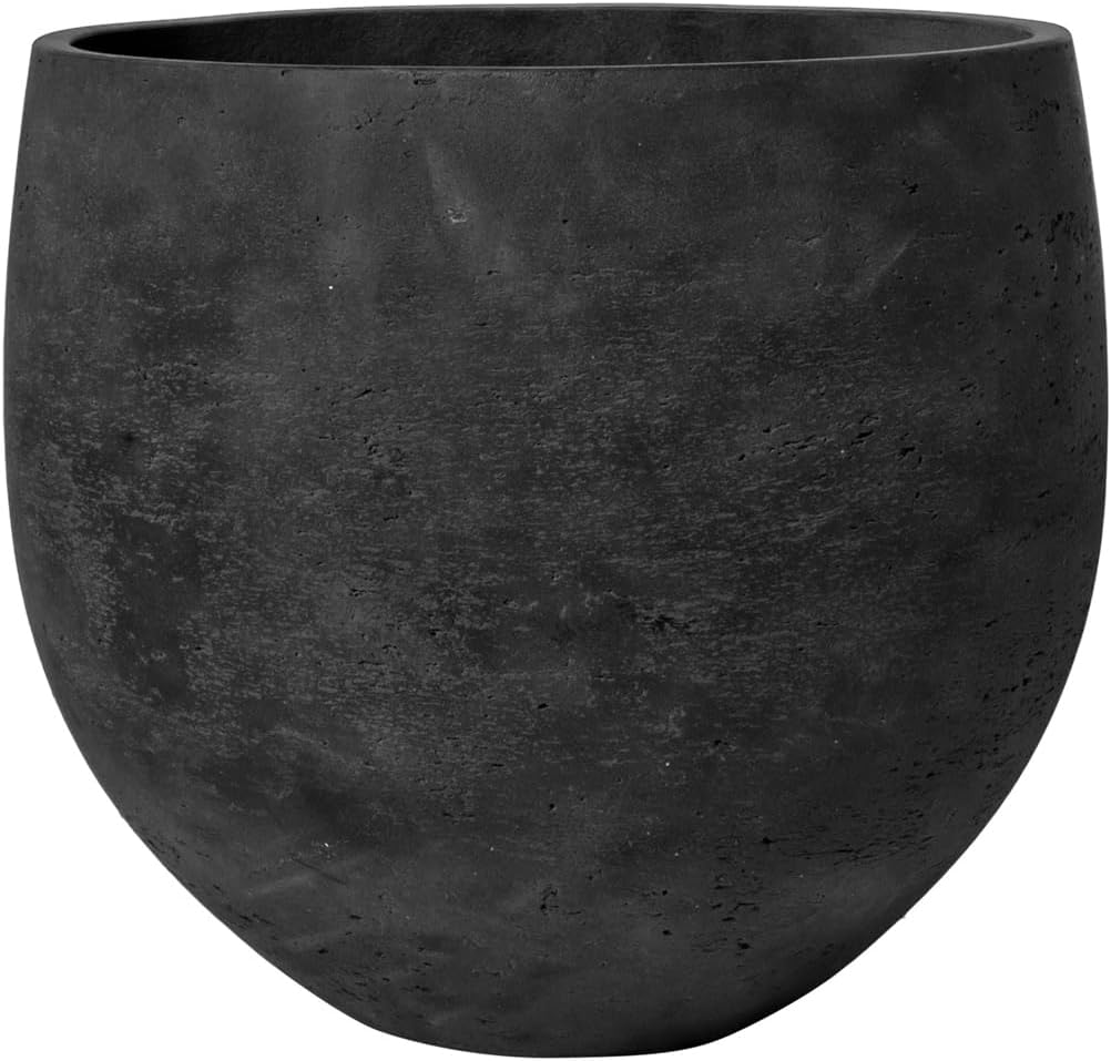 Amazon.com : Pottery Pots 15.35" W Extra Large Round Black Washed ...