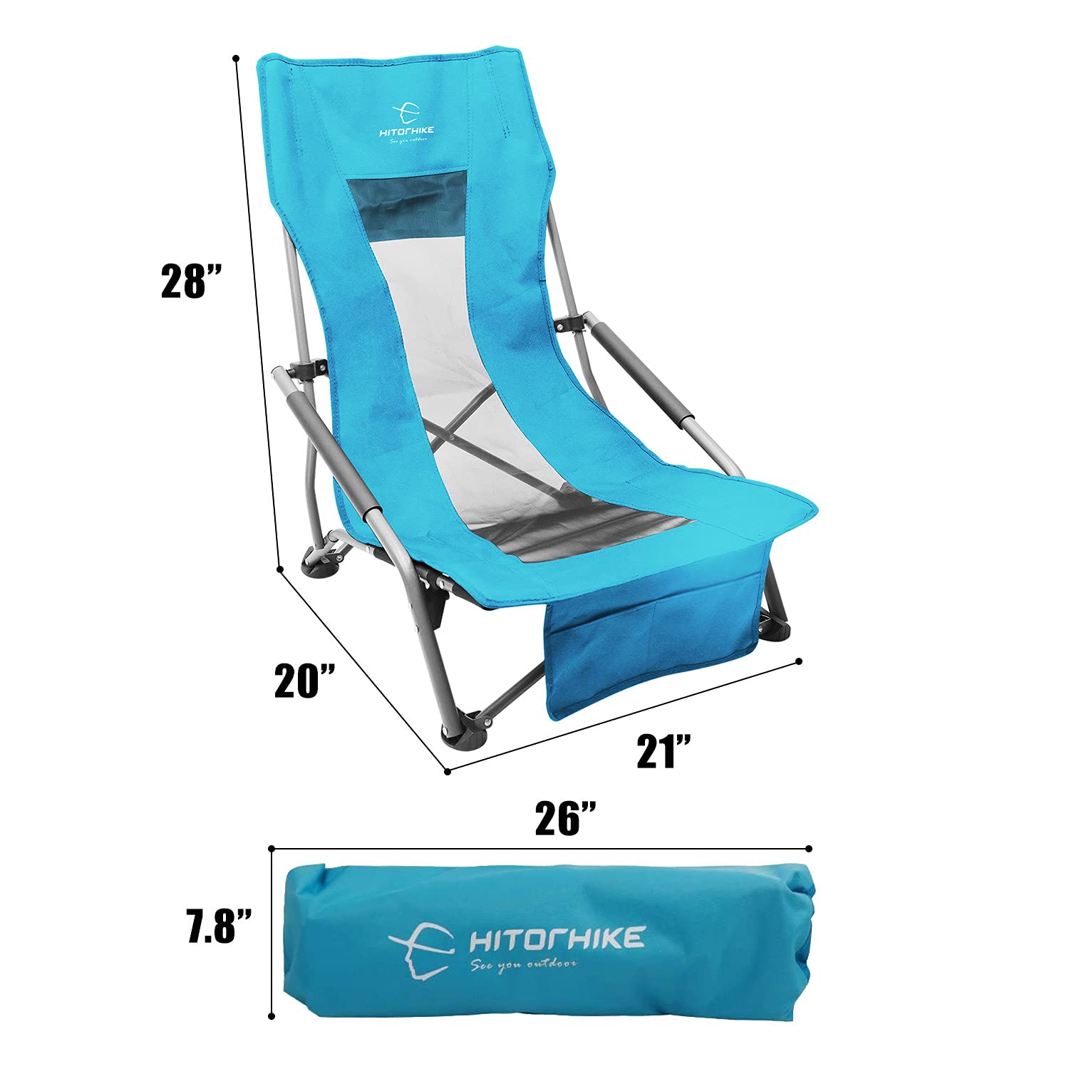 Snapklik.com : HITORHIKE High-Back Beach Chair Camping Concert Folding ...