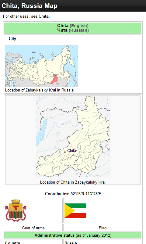 Chita Russia Map
