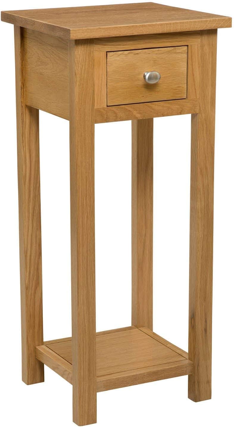 Hallowood Furniture Waverly Oak Tall Side Table with Drawer and Shelf ...