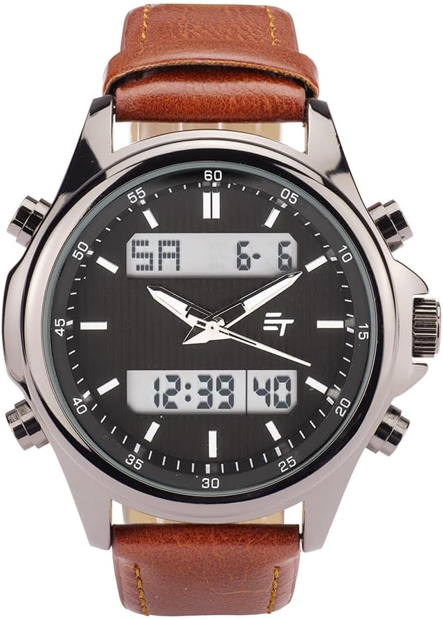 EUROtops Dual Chronograph – Digitale/Analoge Herren-Armbanduhr ...