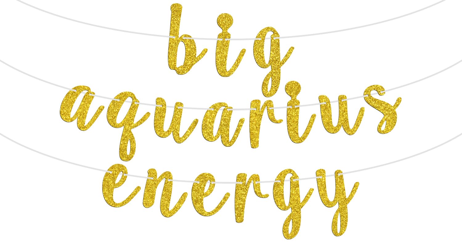 Amazon.com: Big Aquarius Energy Banner, Happy Birthday Aquarius Bunting ...