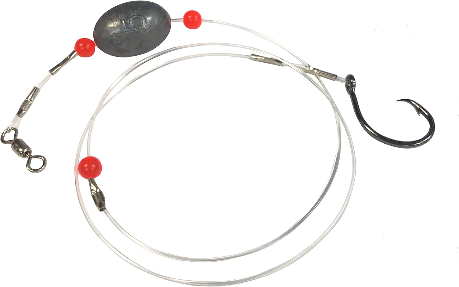 Amazon.com : GROUPER RIG 2,3,4,5,6,8 OZ SINKER,150 LB MONO LINE, INLINE ...