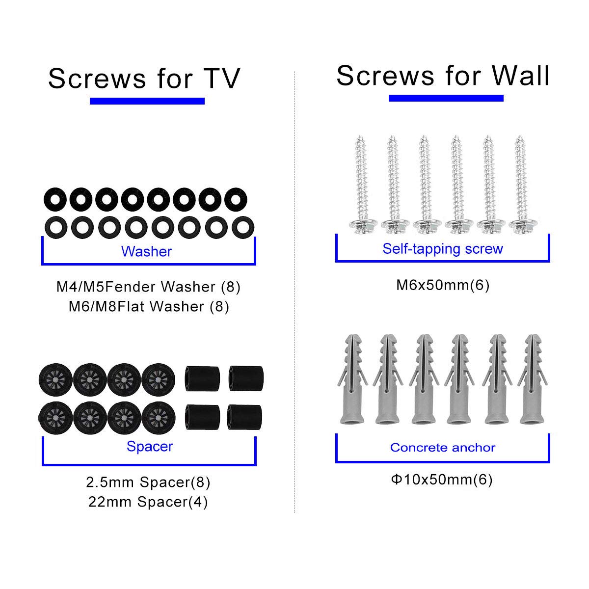 Snapklik.com : Suptek Universal TV Mounting Hardware Kit - Includes ...