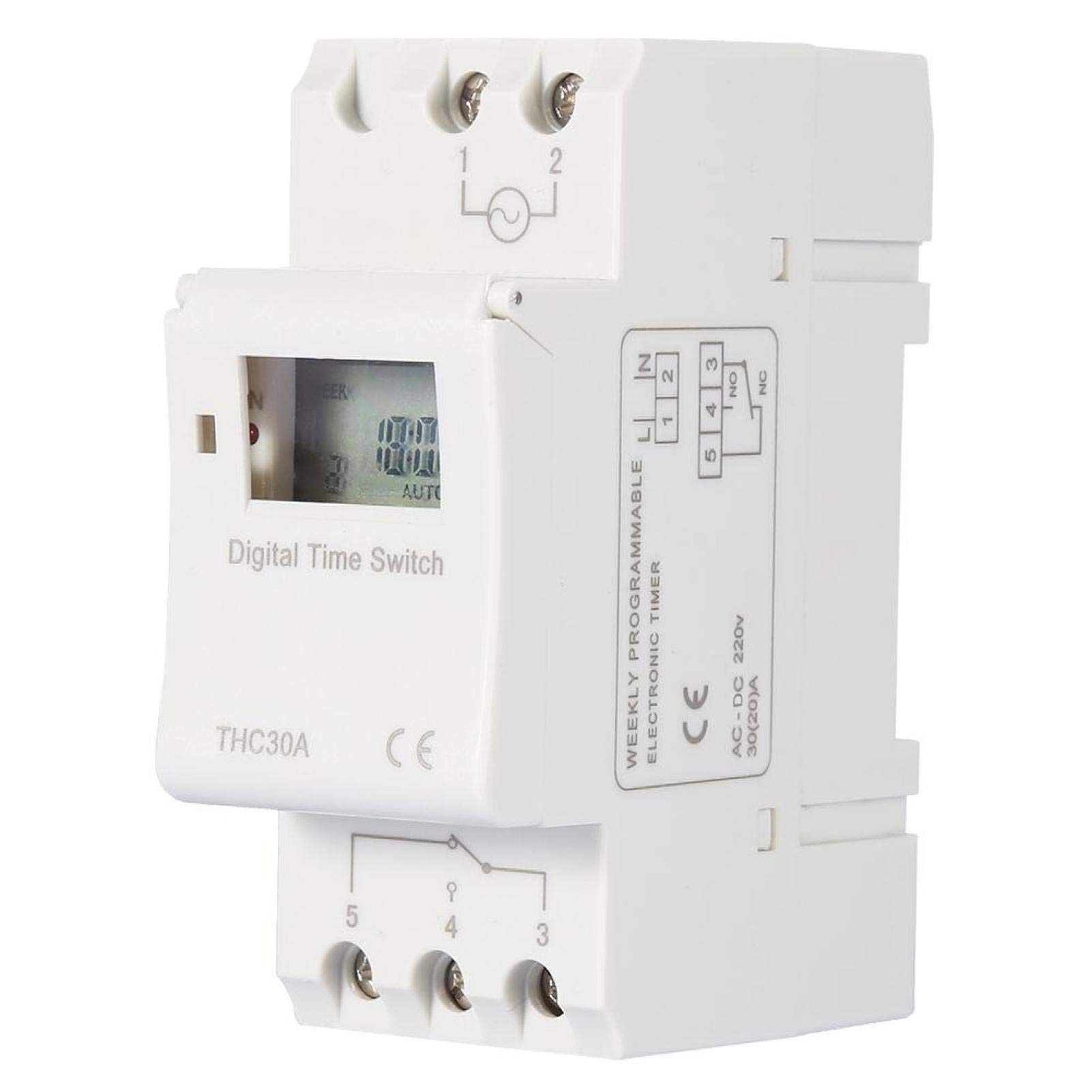 Programmable Digital Timer Switch Din Rail Type THC Timer Relay 30A ...