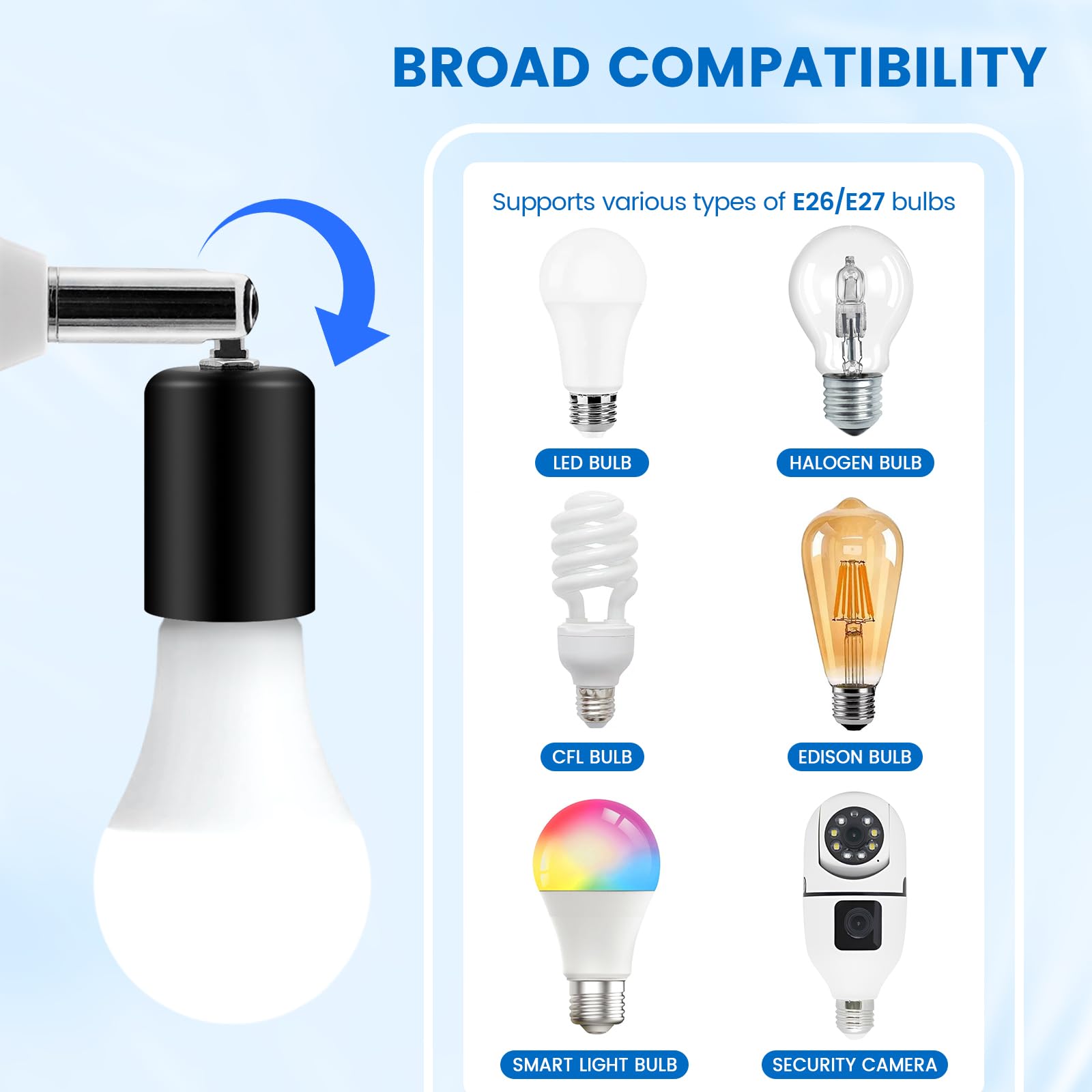 Snapklik.com : NWPangu 2PCS Light Bulb Socket Extender,E26/E27 Bulb ...