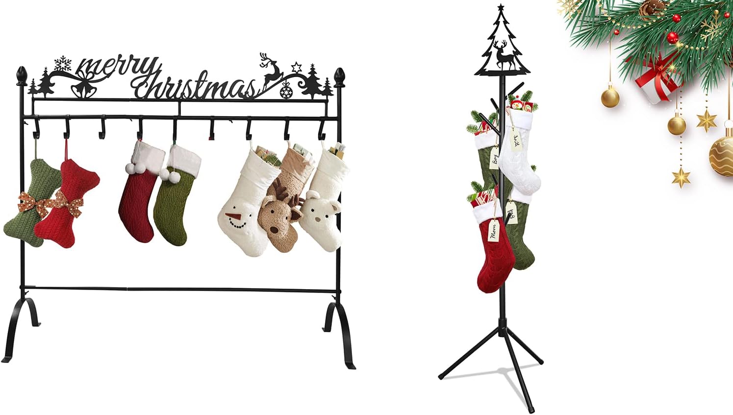 Amazon.com: ASTRAEA Christmas Stocking Holder Stands, Freestanding ...
