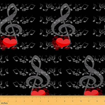 Amazon.com: Feelyou Musical Note Upholstery Fabric, Music Themed Fabric ...