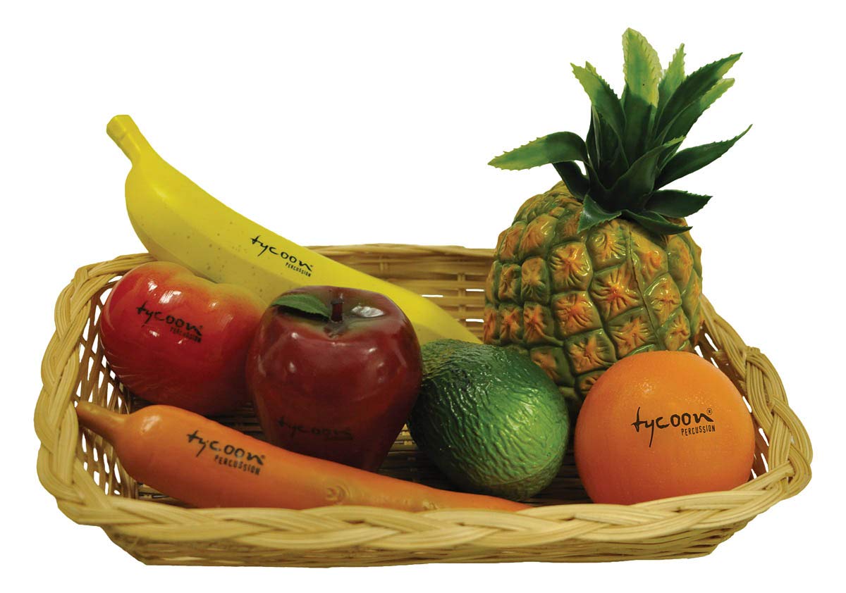 Tycoon Percussion Fruit Shaker Set In Rattan Basket : Amazon.in ...
