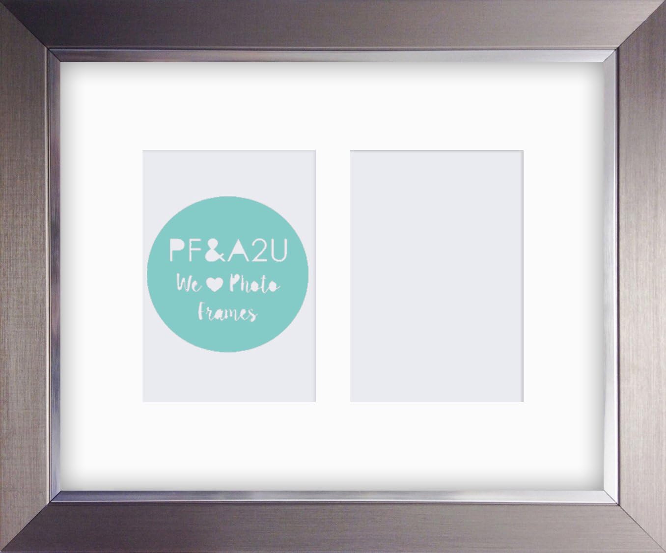 12x10"/6x4 Double Multi Modern Gunmetal Silver Contemporary Edge Photo ...