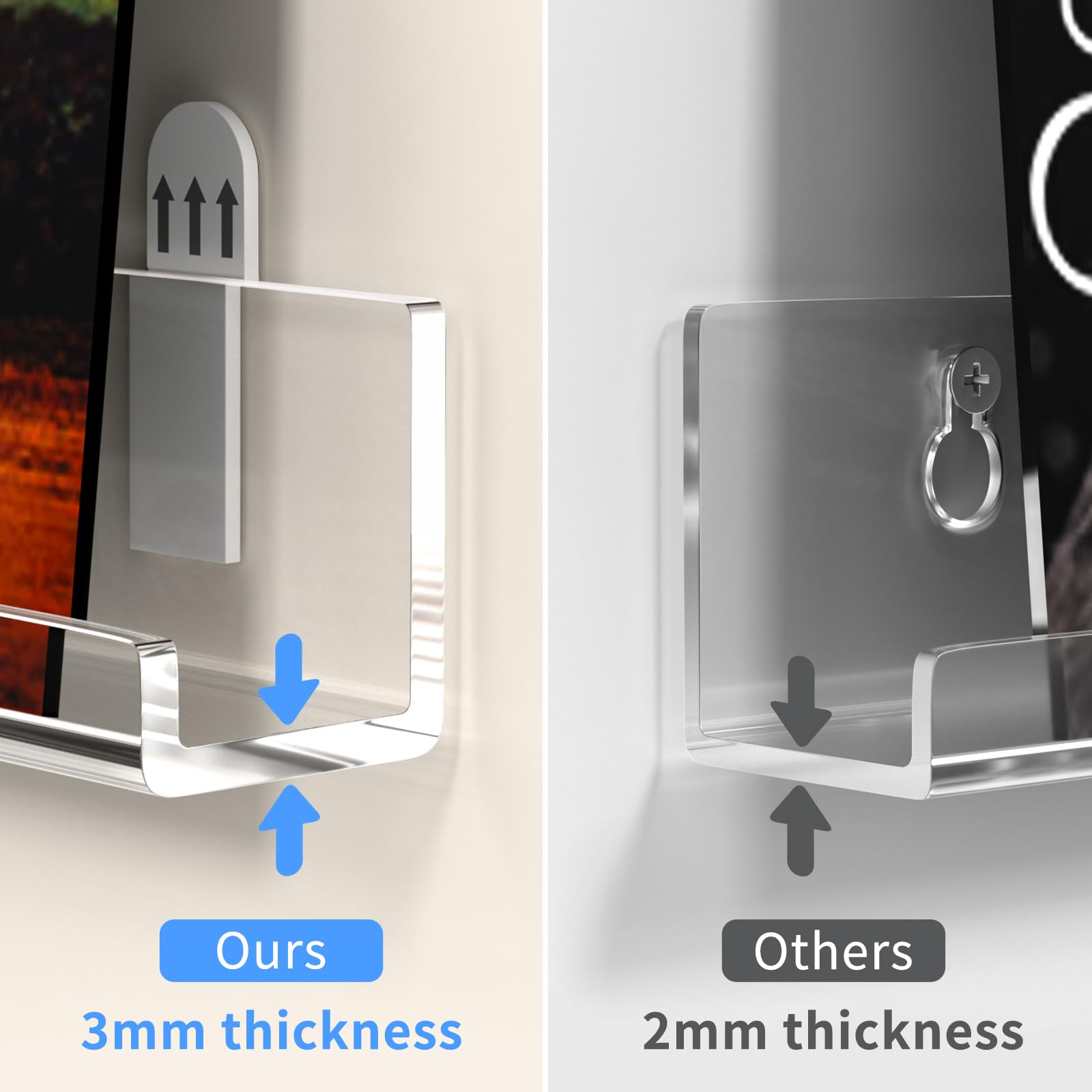 Snapklik.com : NIUBEE Acrylic Vinyl Record Holder Wall Mounted Rack