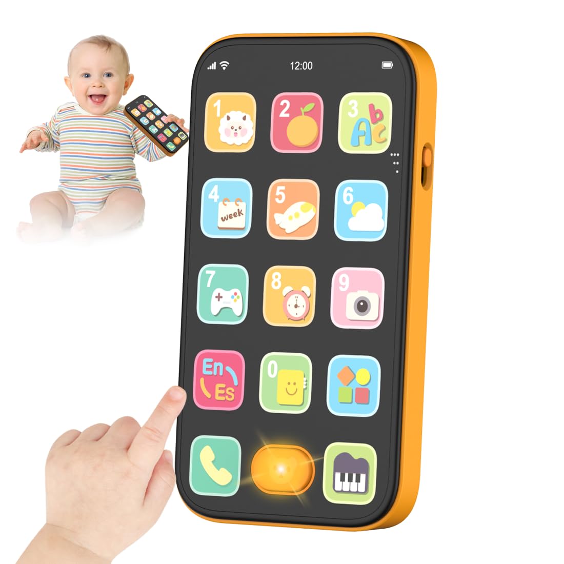 Amazon.com: Bilingual Toy Phone Baby Phone with Sounds and Light ...