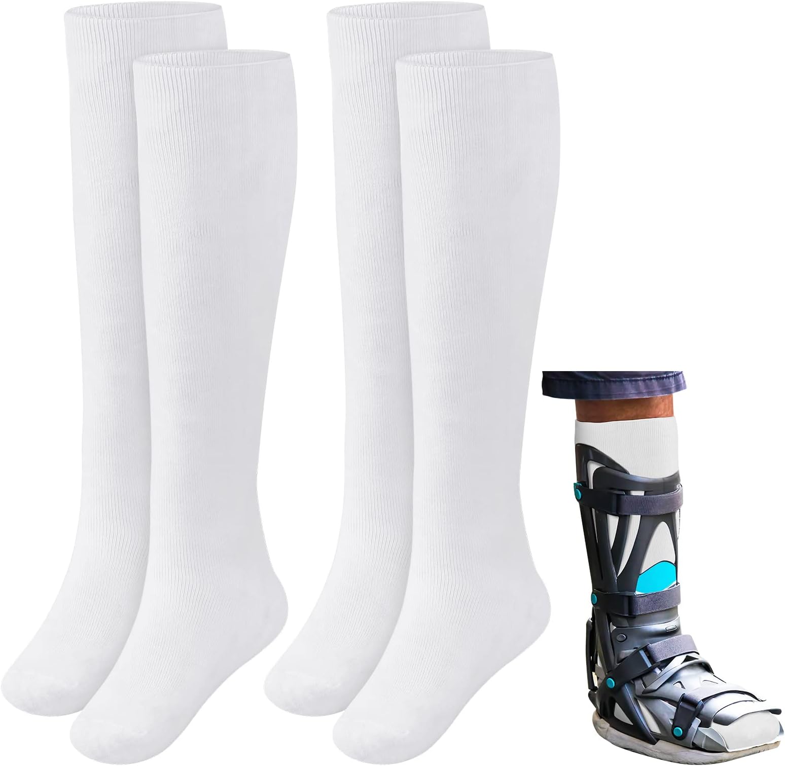 Amazon.com: Seematn 2 Pairs Walking Boot Socks for Orthopedic Walker ...