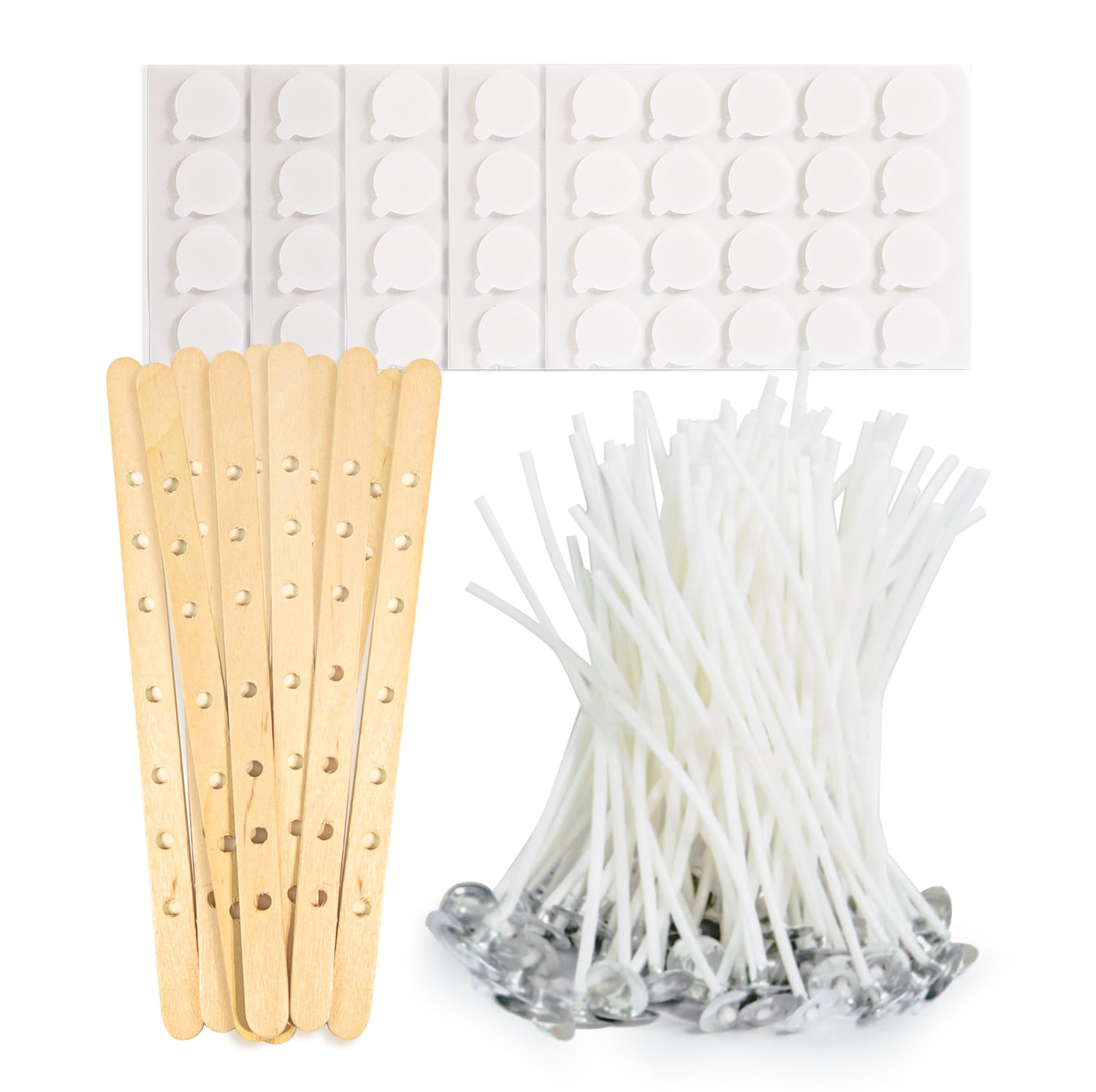 Amazon.com: 100pcs Candle Wicks Kit Pre-Waxed and Pre-Tabbed Cotton ...