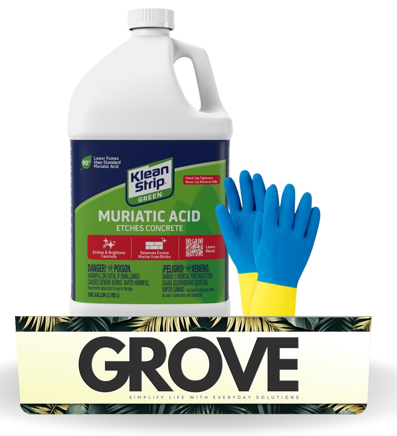 Amazon.com : Klean Strip Green Muriatic Acid with Heavy Duty Gloves ...