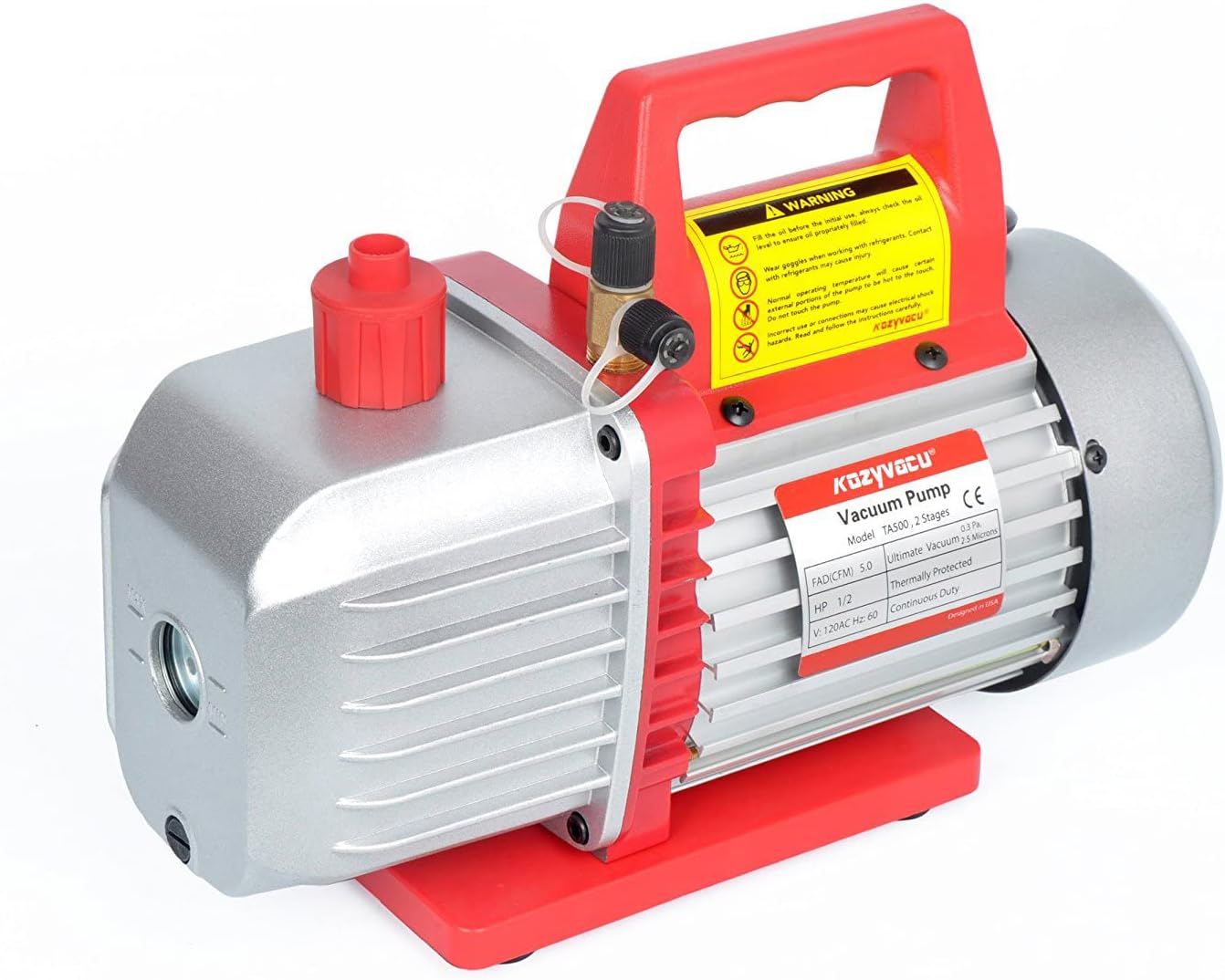 Amazon.com: VEVOR Vacuum Pump, 6 CFM, HVAC 2 Stage Rotary Vane Vacuum ...