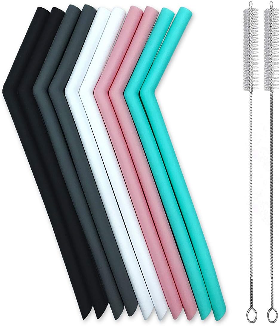 Amazon.com: Nightingale Reusable Silicone Straws - Bendy Drinking Straw ...