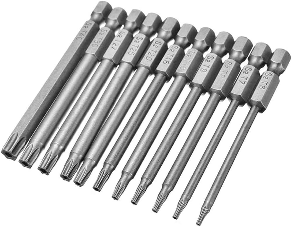 Mesee 11 Pieces 1/4 Inch Hex Shank Security Head Torx Screwdriver Drill ...
