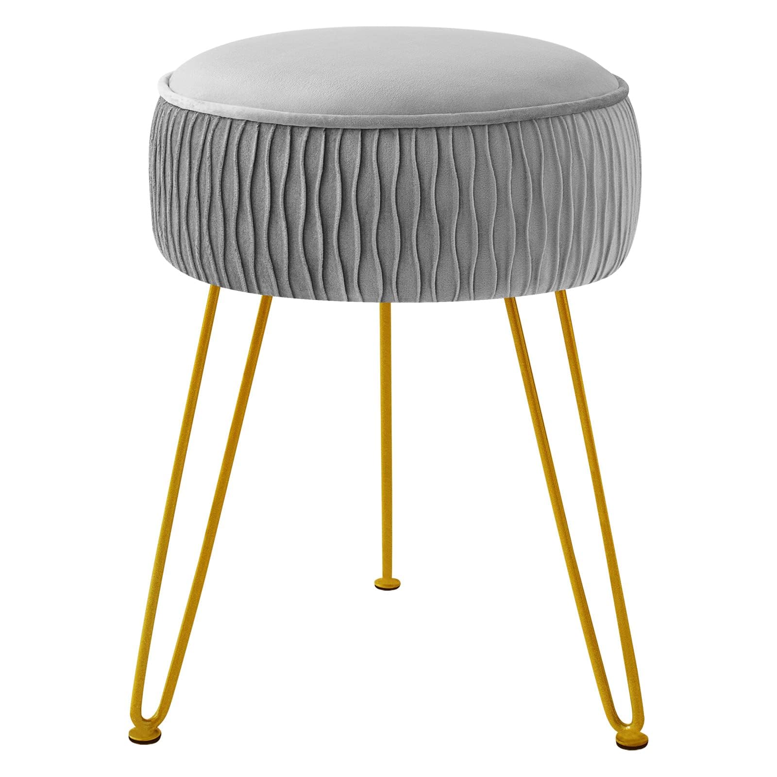 Amazon.com: YOONIC Velvet Soft Modern Vanity Footstool -Round Footrest ...