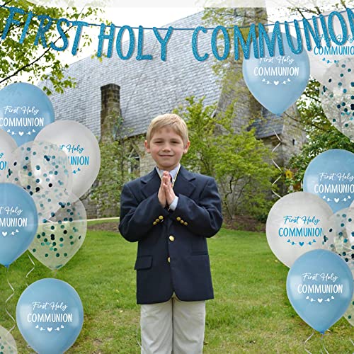 First Holy Communion Decorations for Boys Blue 16pcs First Holy ...