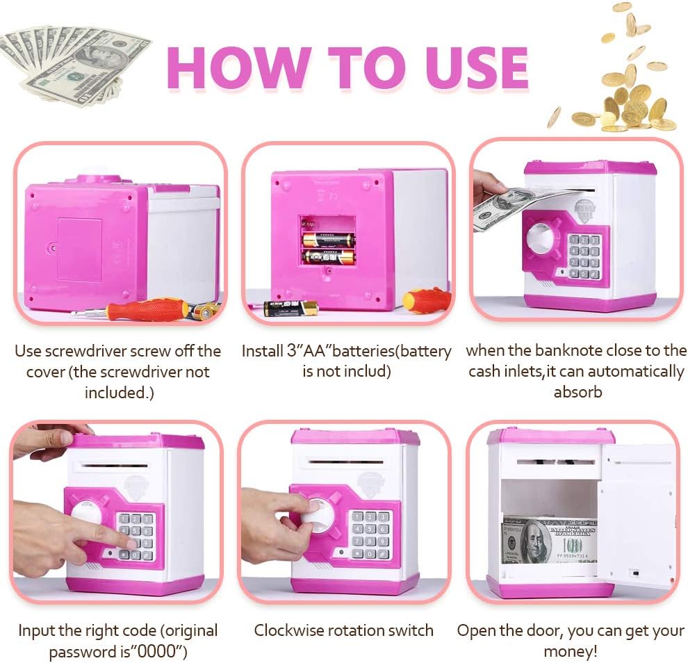 PowerKing Saving Money Box, ATM Stealing Money Coin Penny Bank and ...