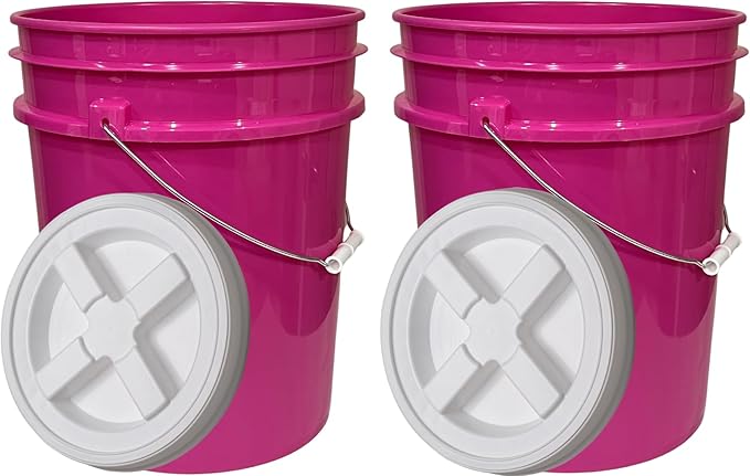 Amazon.com: House Naturals 5 Gallon Magenta Pink Food Grade Bucket with ...