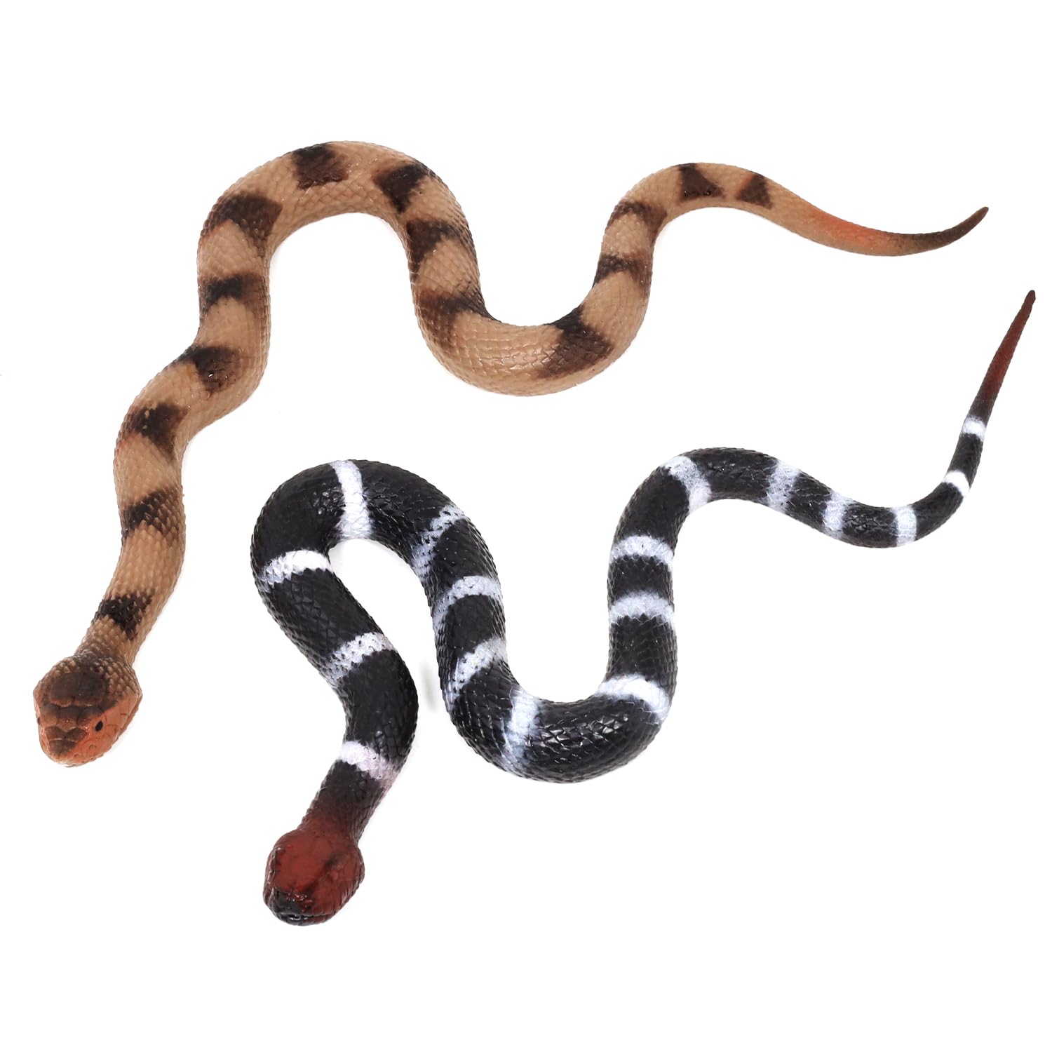 Amazon.com: Lohoee 2Pcs Realistic Fake Snakes Toy Lifelike Rubber ...