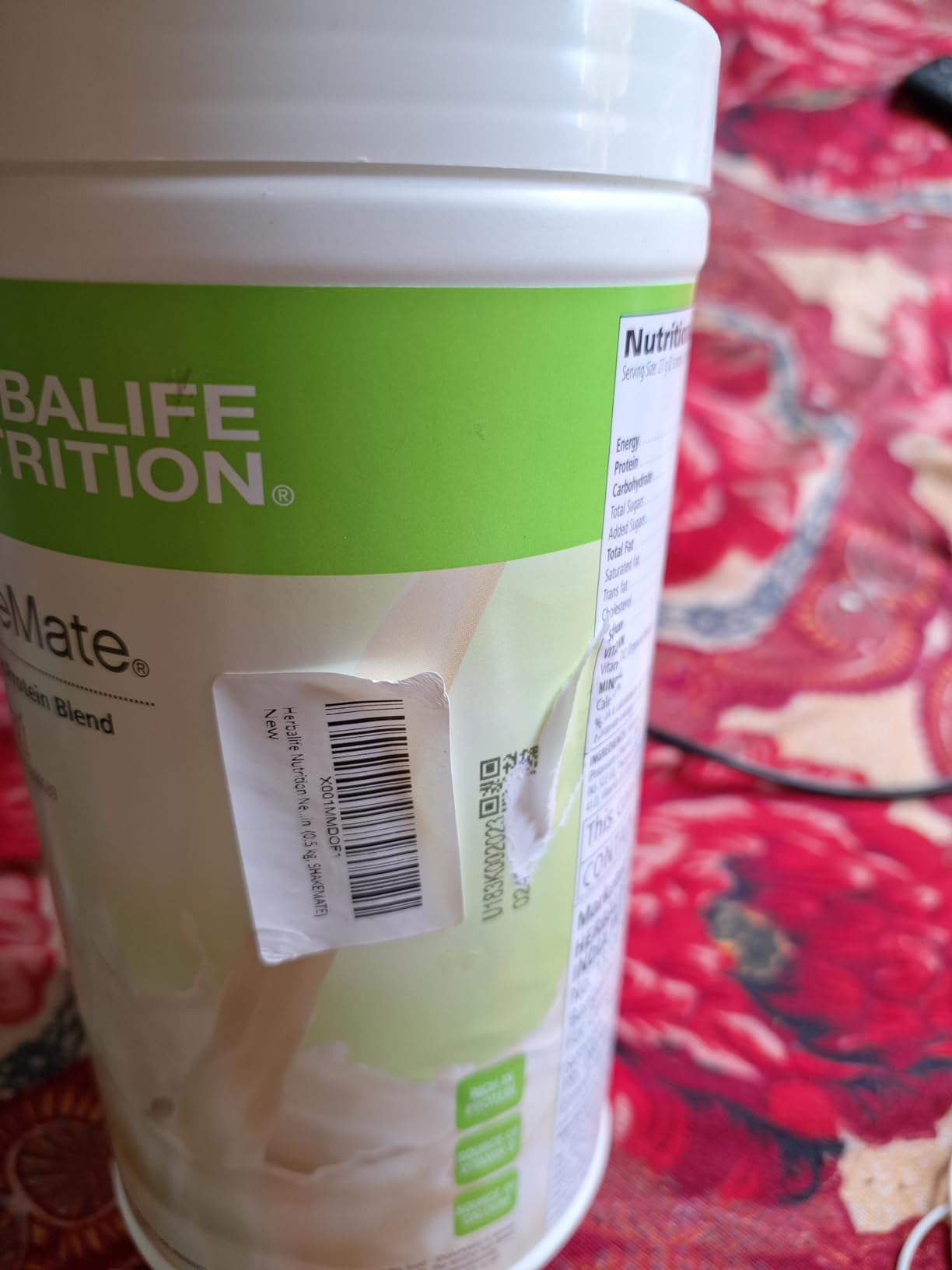 HERBALIFE Shakemate Milk based protein blend powder-500g-2 Pack Plant ...
