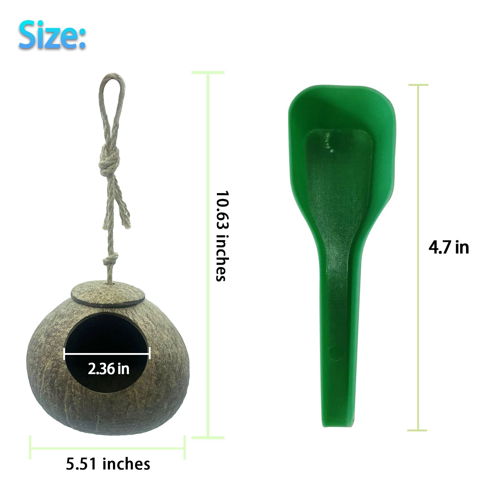 Snapklik.com : Kathson Natural Coconut Shell Bird Nest,Hanging Coco ...