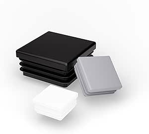 FUX 10 pieces square plastic end caps, 10x10mm-120x120mm, tube inserts ...