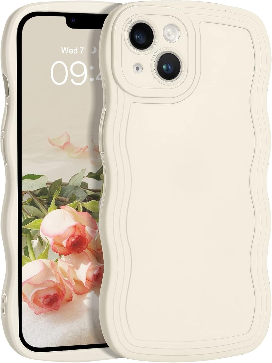 YINLAI for iPhone 13 Case Cute Curly Wave Frame Shape Soft TPU Silicone ...