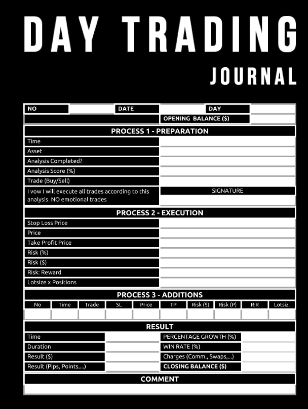 Day Trading Journal: Notebook for Forex, Crypto, Commodities, Stock ...