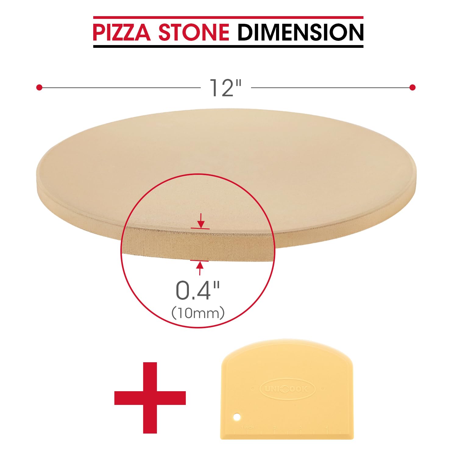 Snapklik.com : Round Pizza Stone 12 Inch, Cordierite Bread Baking Stone ...