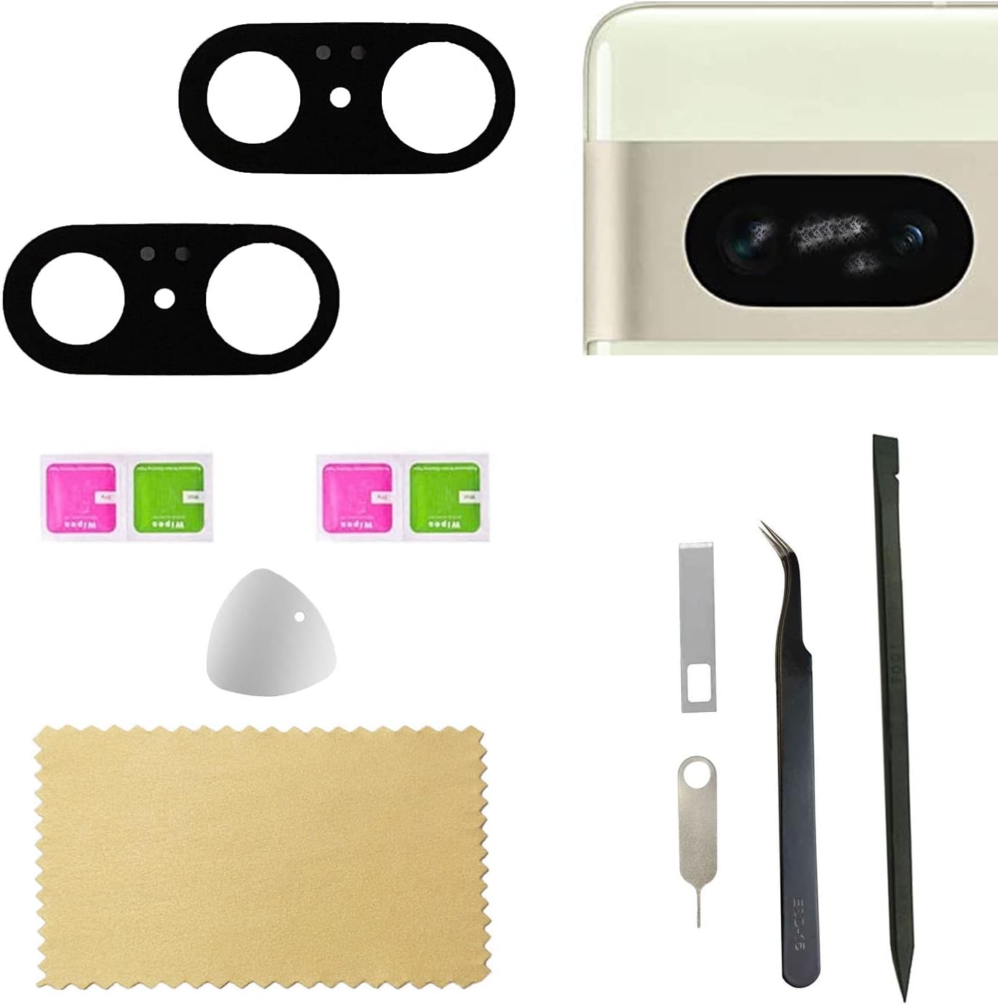 Amazon.com: (2set Pack) Pixel 7 Back Camera Glass Repalcement Rear ...