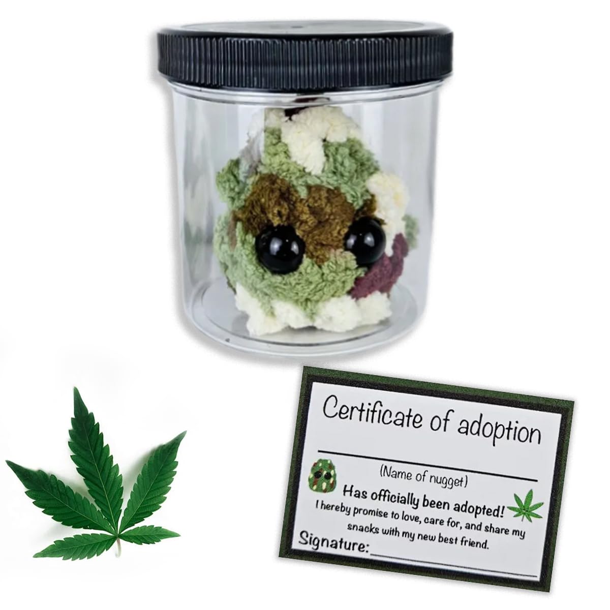 Amazon.com: KRRFDP Adopt a Weed Nugget Plushie, Nug in Jar Funny Pun ...