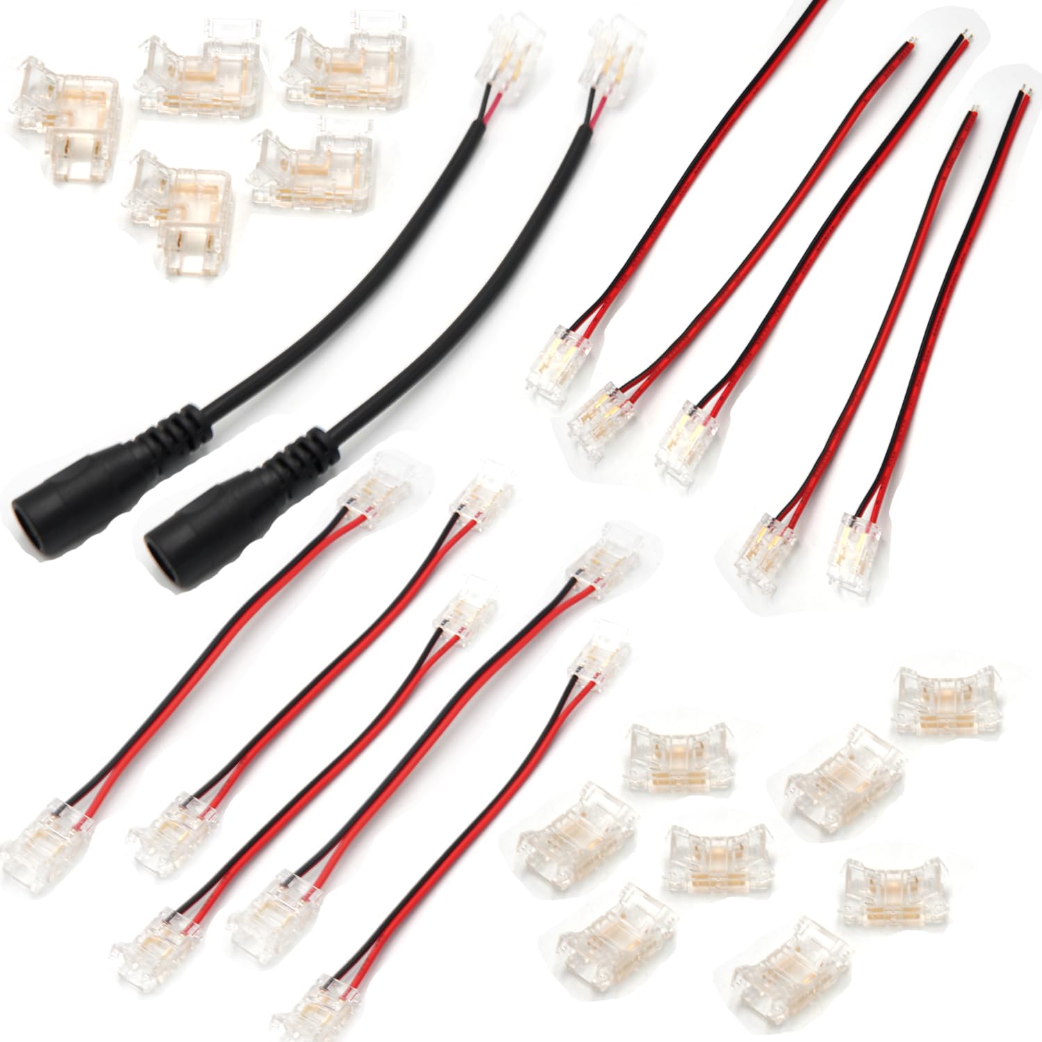 2-Pin/3-Pin/4-Pin COB LED Connectors,25Pcs 5/8/10/12mm Widht Connectors ...