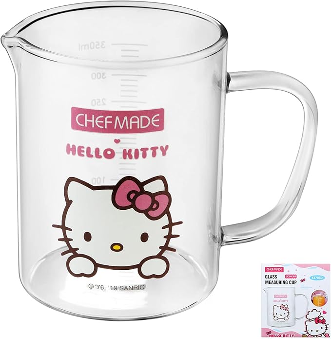 Amazon.com: CHEFMADE Hello Kitty Glass Measuring Cup,1 2/5-Cup with ...