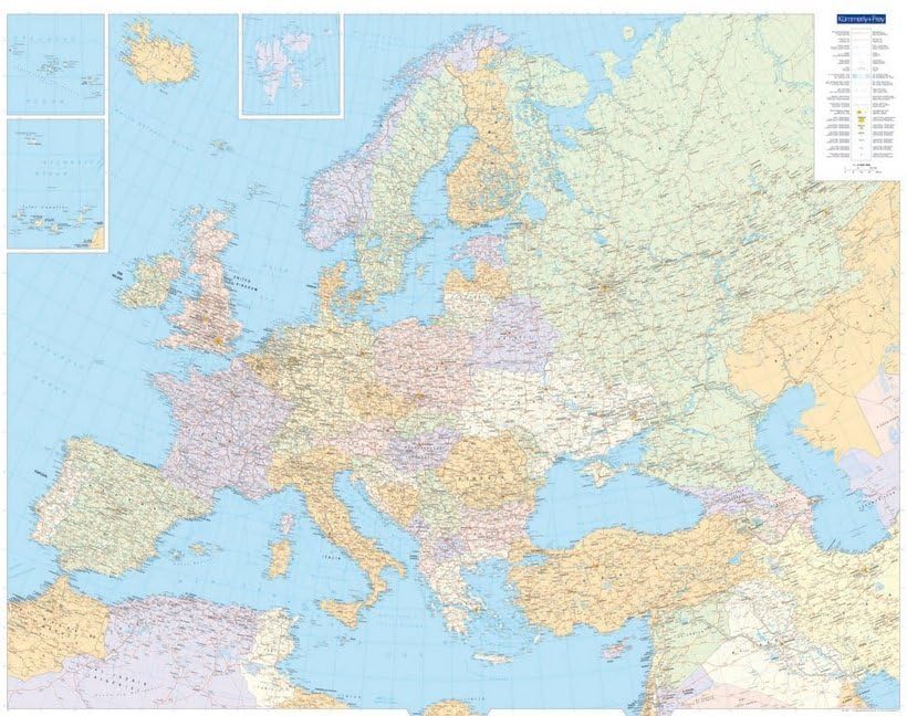 Europe political wall map laminated - | 9783259941560 | Amazon.com.au ...