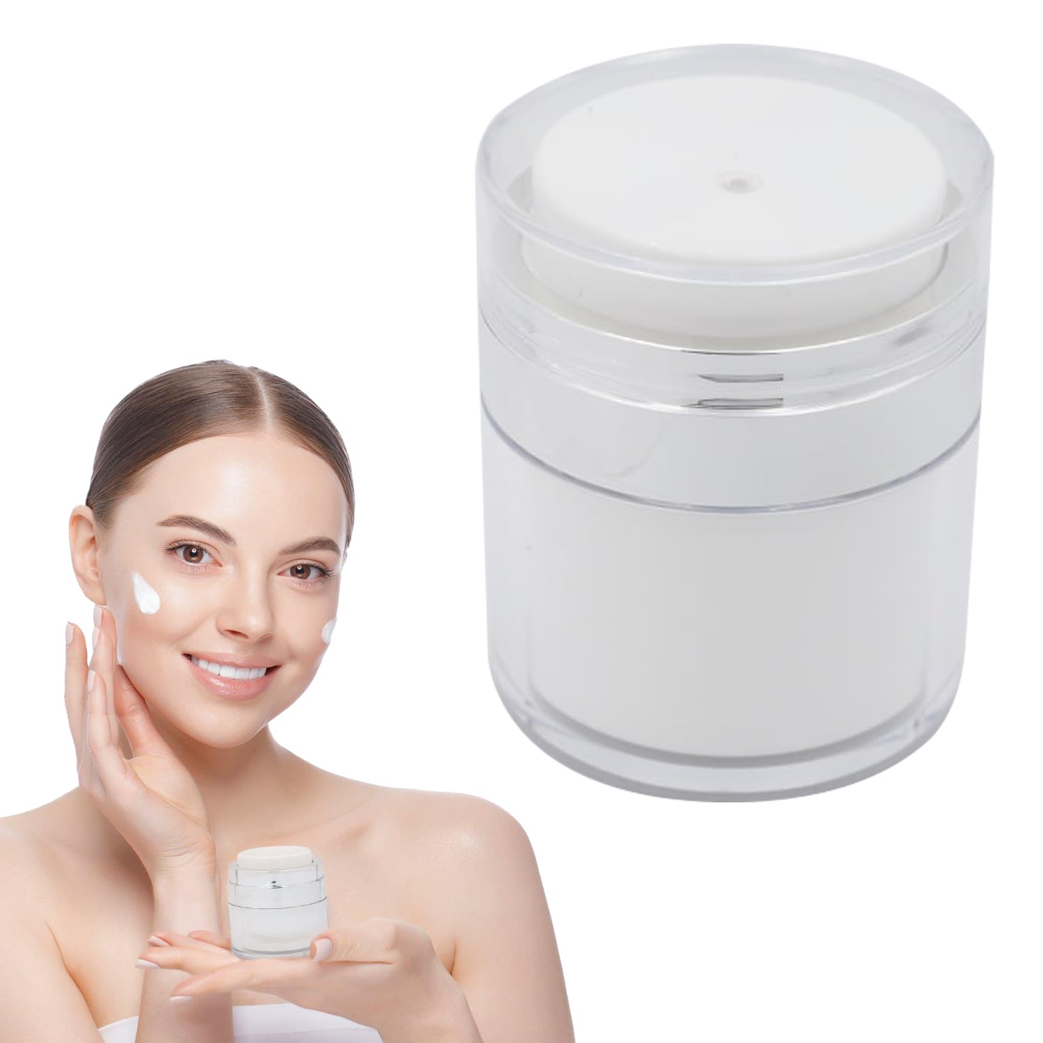 Amazon.com: LERIAR Refillable Airless Pump Jar, New Empty Acrylic ...