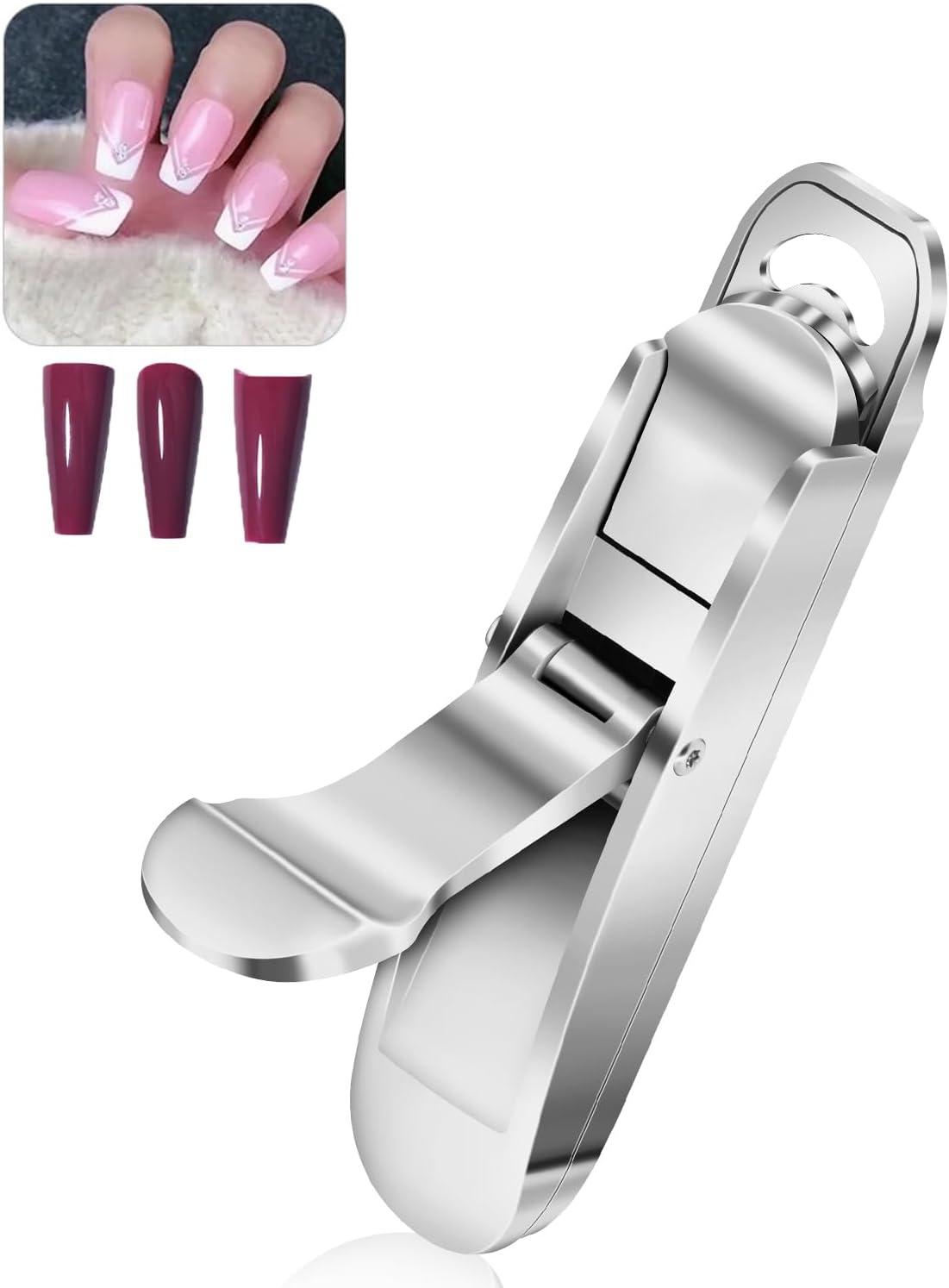 Amazon.com: Nail Clipper for Acrylic Nails,Portable Stainless Steel ...