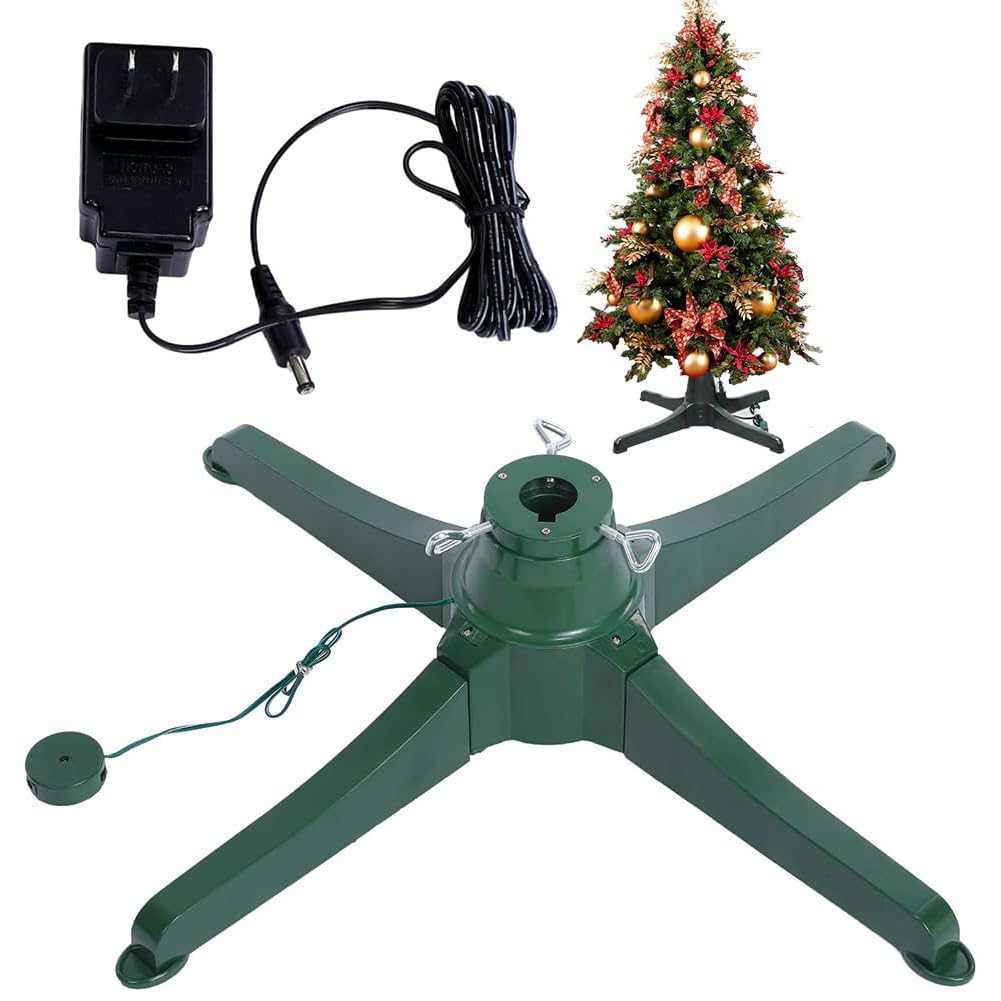 Electric Rotating Christmas Tree Stand, Stable 360° Revolving Christmas ...