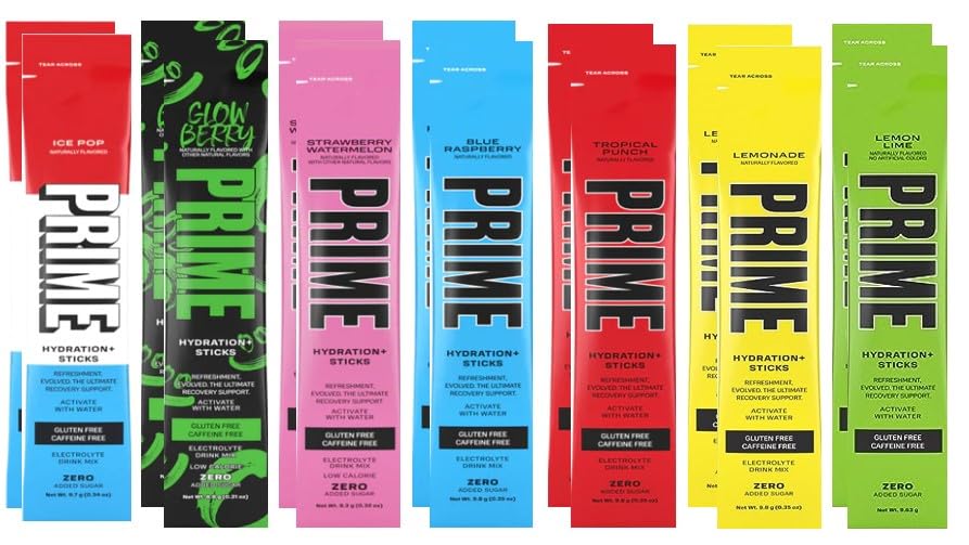 Prime Hydration Electrolyte Sports Powder Sticks Variety Pack 7 Flavors ...