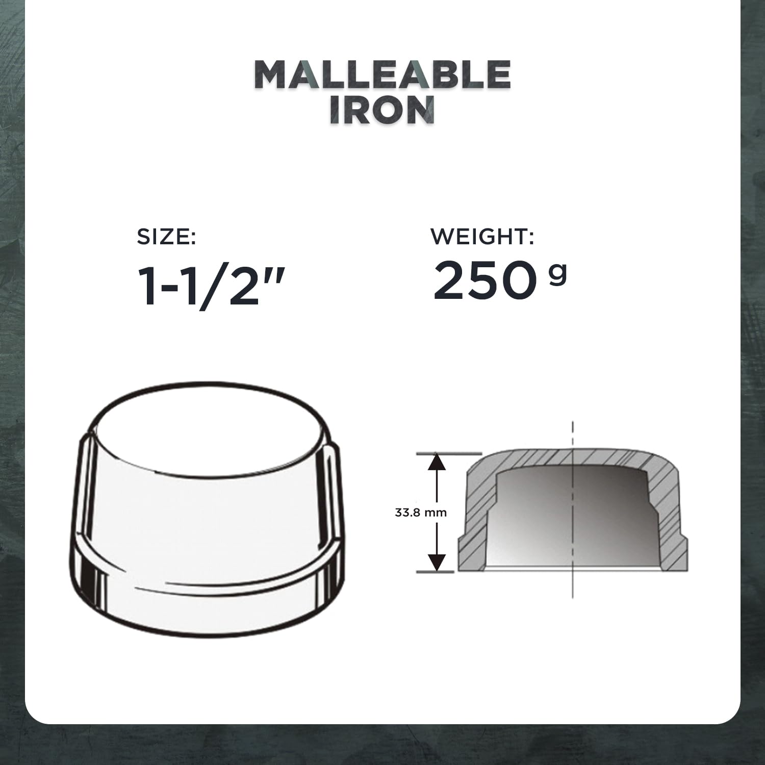 Snapklik.com : SUPPLY GIANT HNDQ0334 1-1/2" Galvanized Malleable Iron ...