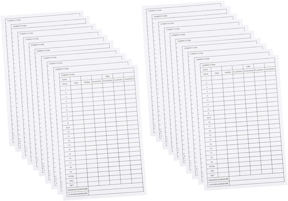 VANZACK 20pcs Golf Scorecards Copper Material Scorekeeping Tools for ...