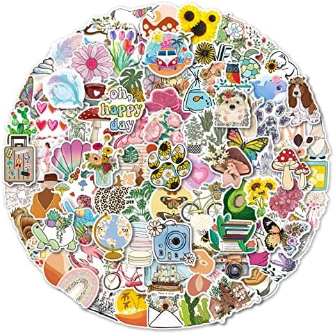 Amazon.com: 100 PCS Vinyl Stickers Pack for Water Bottle,Aesthetic ...