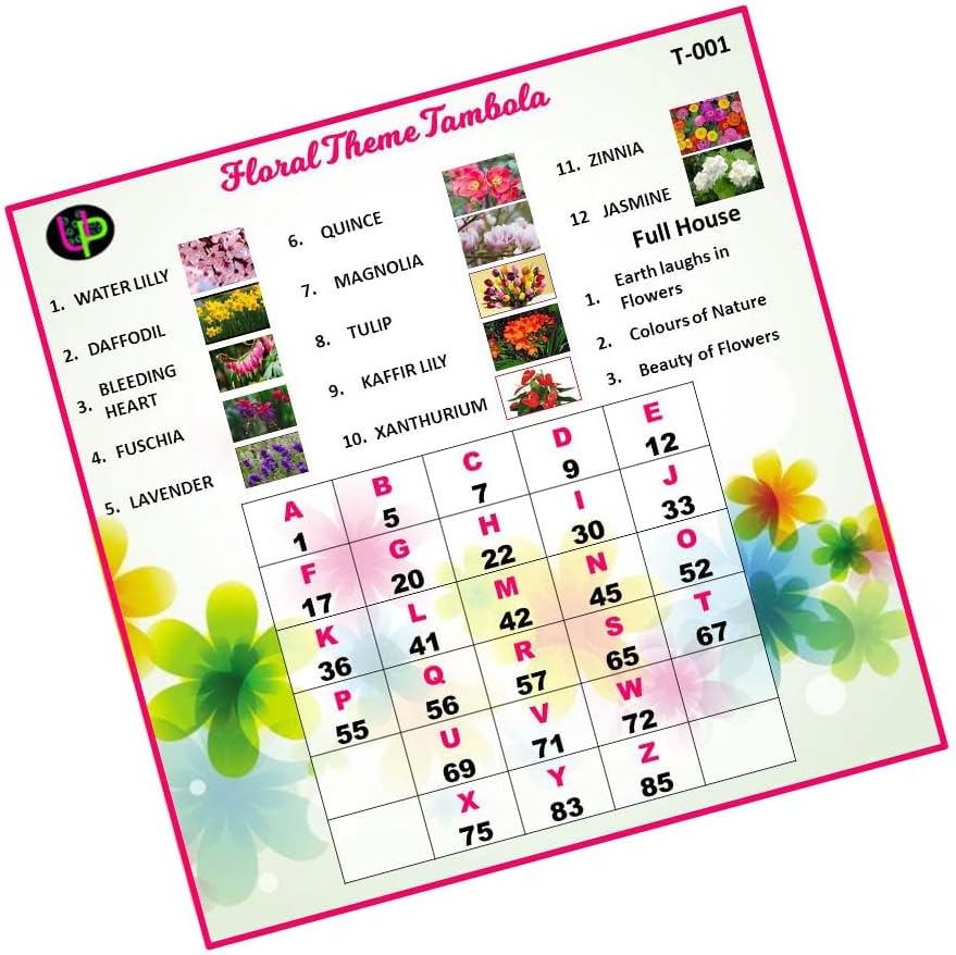Buy Educational Theme Tambola Tickets_English(Floral) Online at Low ...