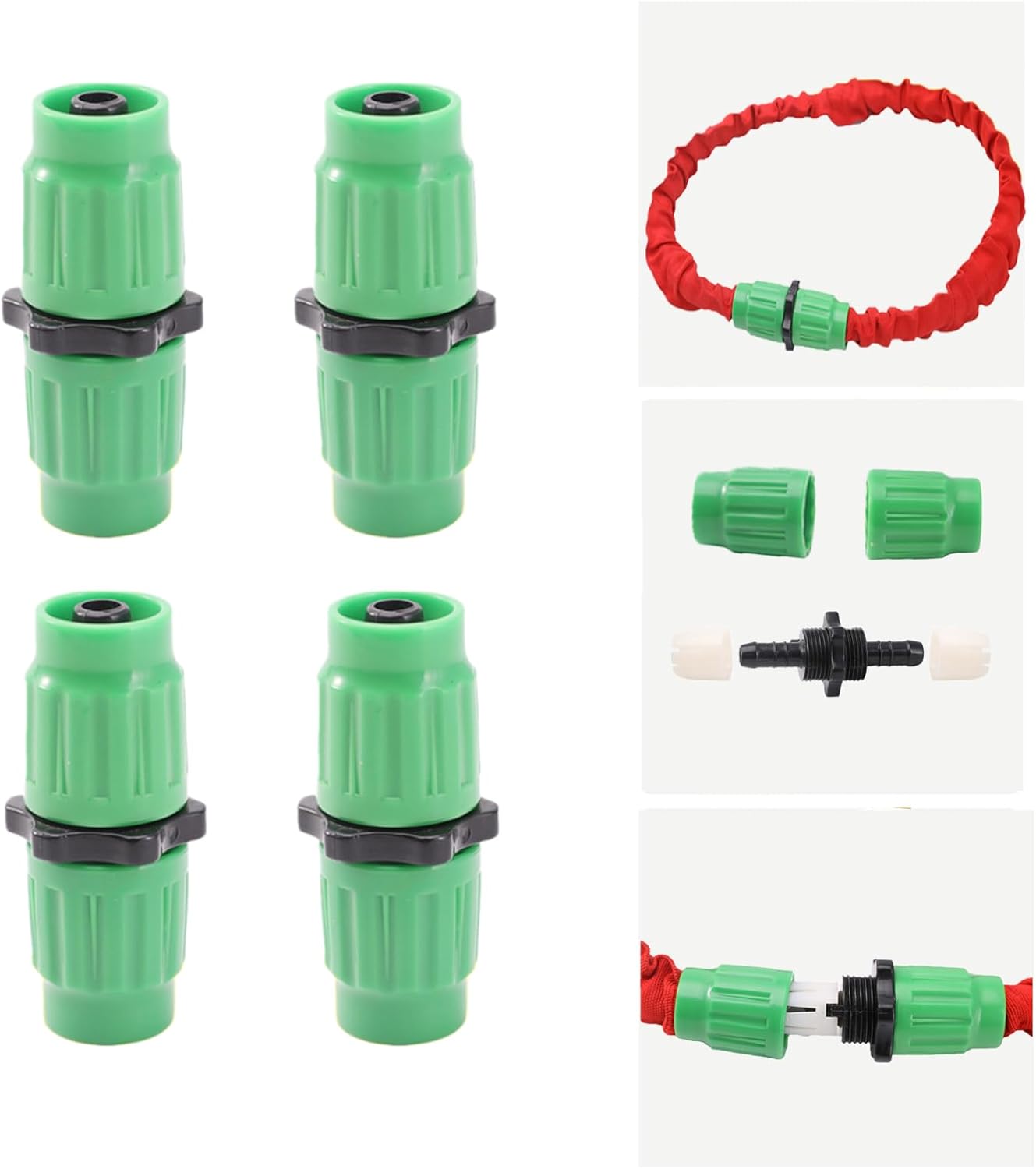 4 pack Telescopic Hose Repair Connector Extender Pipe Adapter Joiners ...