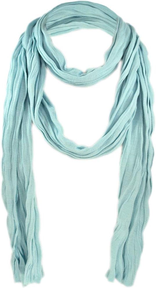 TrendsBlue Premium Long Solid Color Jersey Scarf, Baby Blue at Amazon ...
