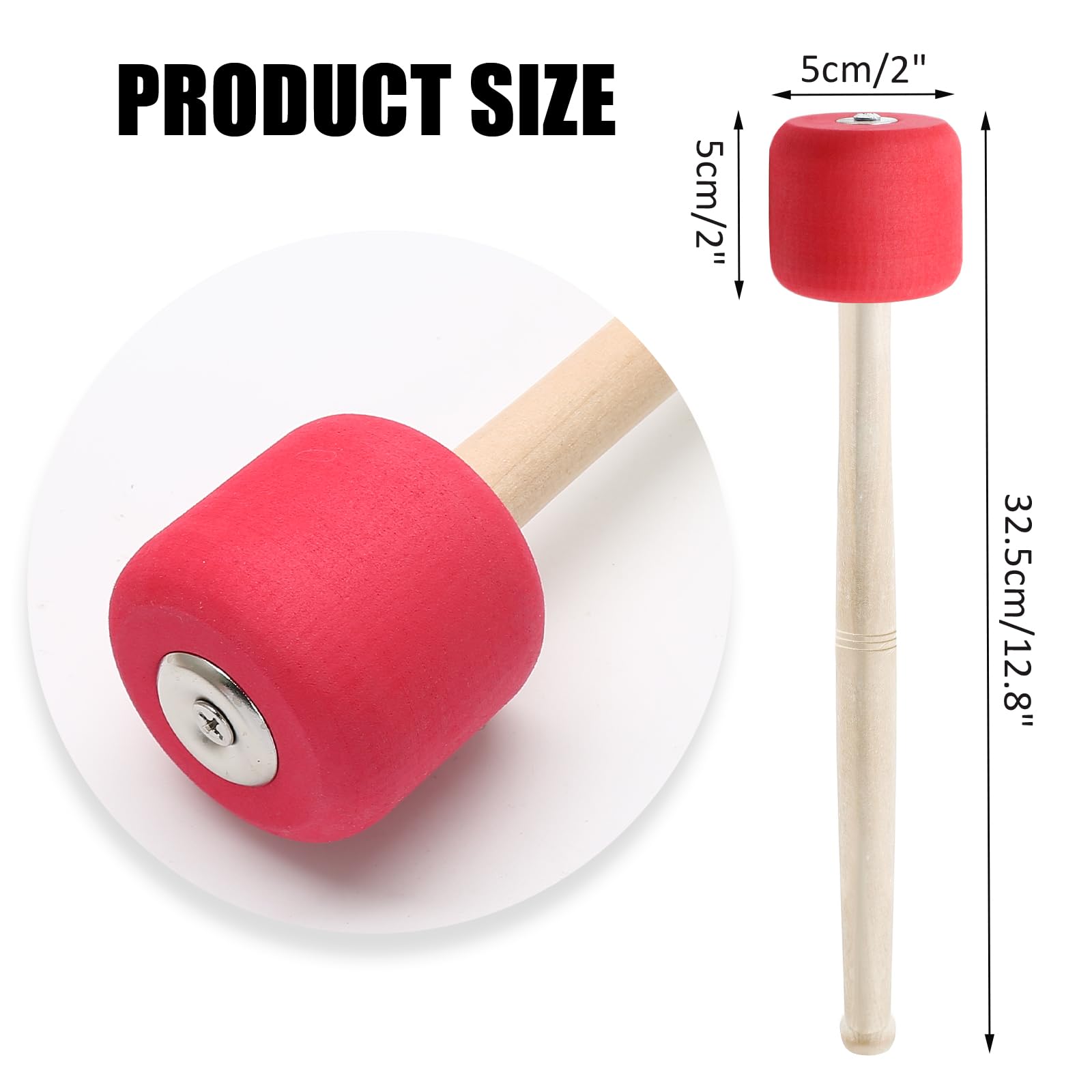 Snapklik.com : 2 Pack Drum Mallet, 12.8